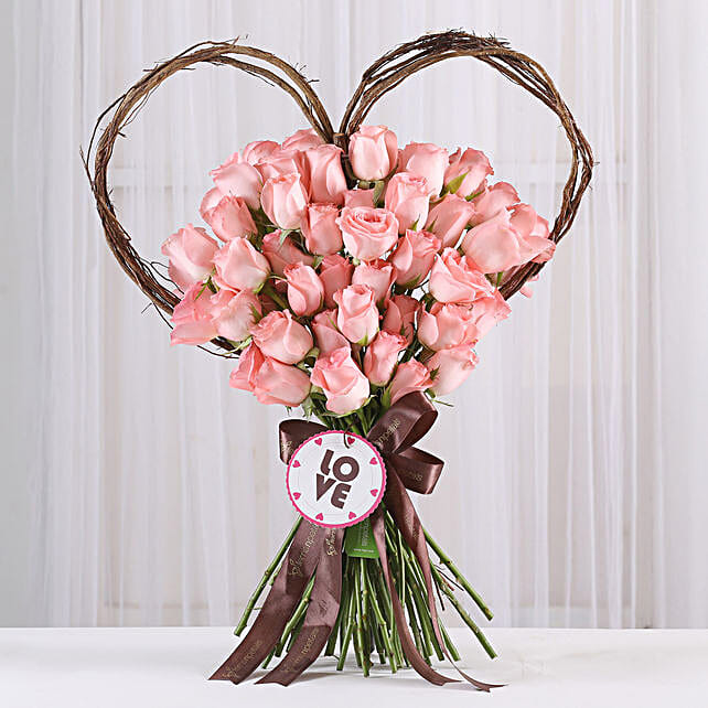 Buy/Send Hearty Pink Passion Roses Bouquet Online- FNP