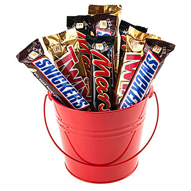 Buy/Send Red Bucket Of Mixed Chocolates Online- FNP