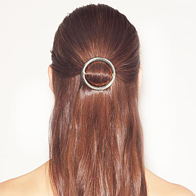 Buy/Send Circular Silver Hair Clip Online- FNP
