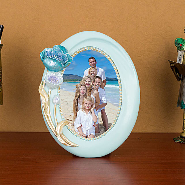 Buy/Send Royal Blue Oval Table Top Photo Frame Online- FNP