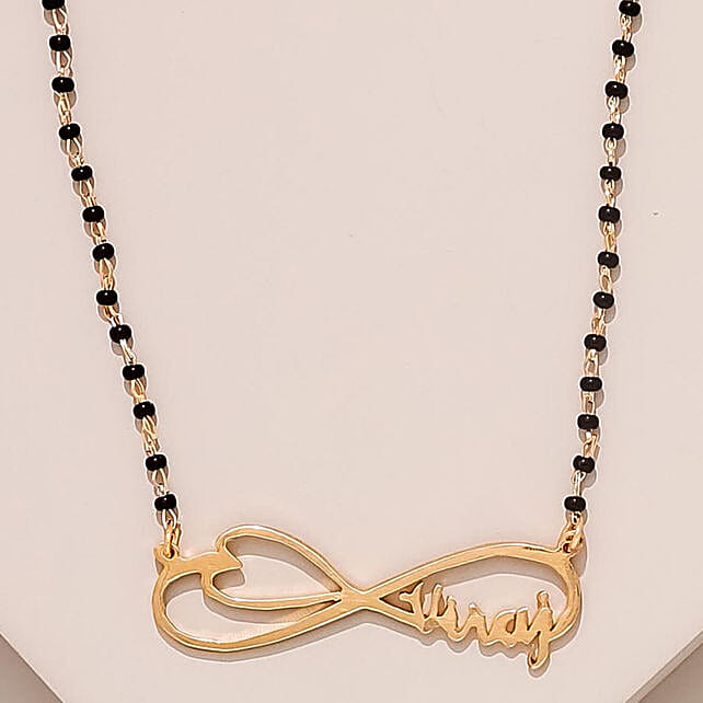 Buy/Send Personalised Heart Infinity Mangalsutra Pendant Online- FNP