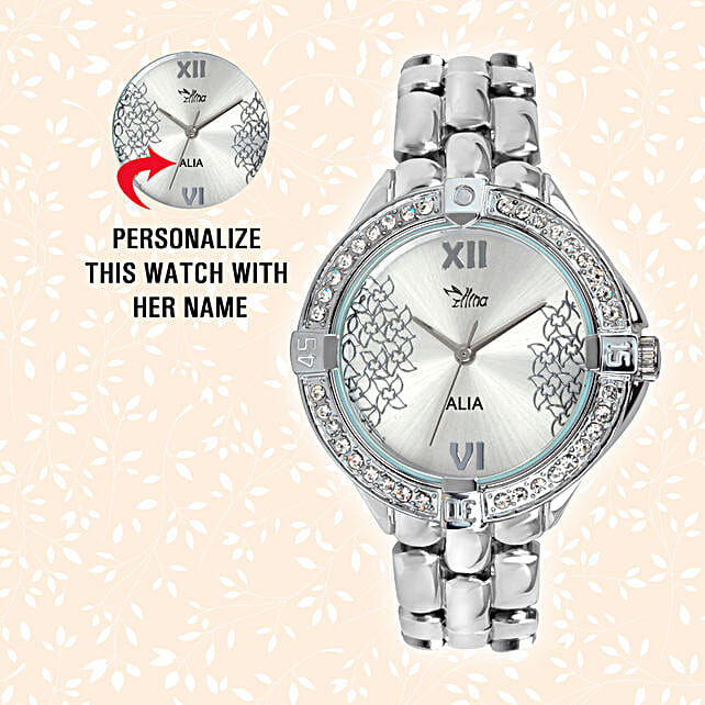Buy/Send Personalised Sparkling Silver Watch Online- FNP