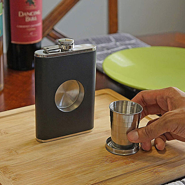 Buy/Send Hip Flask & Shot Glass Set Online- FNP