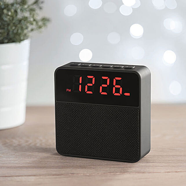 Buy/Send Wireless Clock Speaker- Black Online- FNP