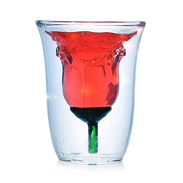 Buy/Send Rose Flower Design Wine Glass Online- FNP