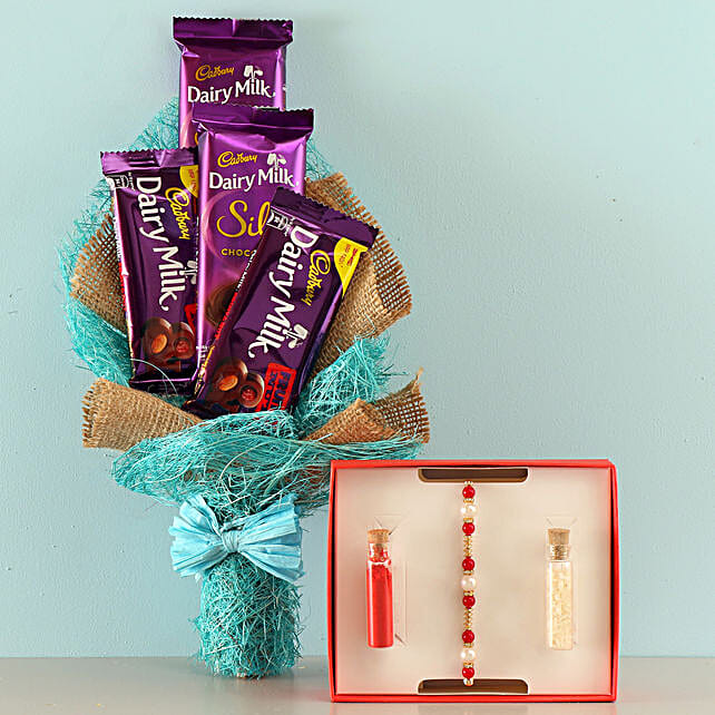 Buy/Send Designer Rakhi & Cadbury Bouquet Online- FNP
