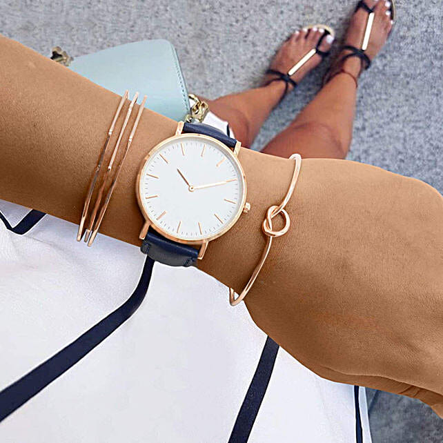 Buy/Send Blue Bracelet & Watch Stack Online- FNP