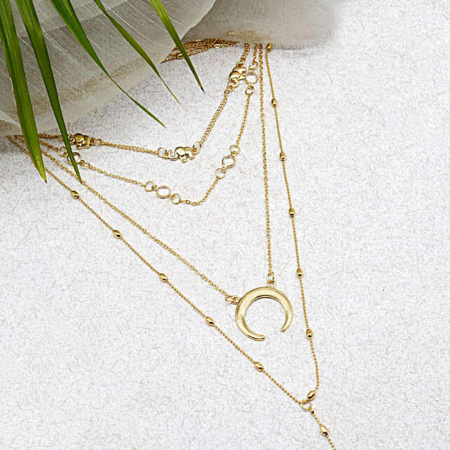 Buy/Send Layered Y Chain Gold Necklace Online- FNP