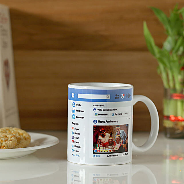 Buy/Send Personalised Facebook Anniversary Mug Online- FNP