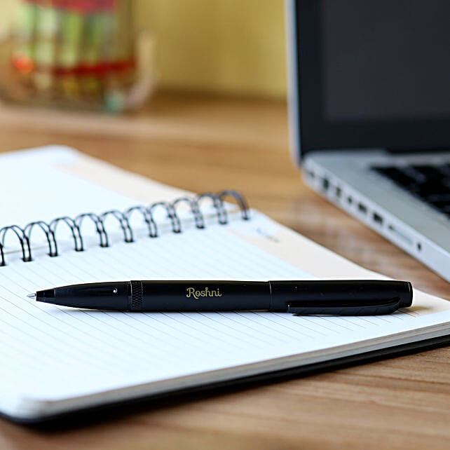 Buy/Send Personalised Black Body Roller Pen Online- FNP