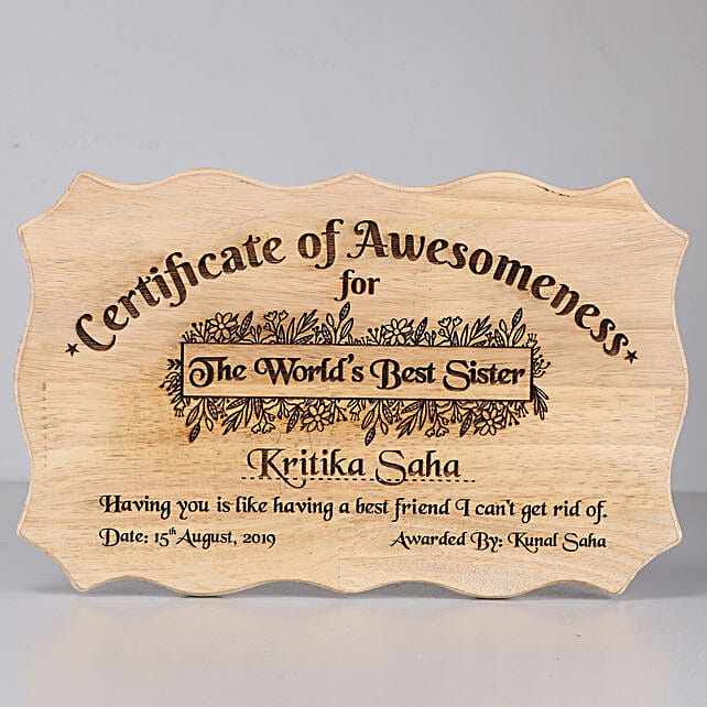 Buy/Send Personalised Certificate of Awesomeness Online- FNP