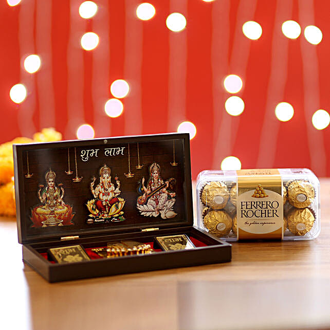 Buy/Send Diwali Pooja Box & Ferrero Rocher Online- FNP