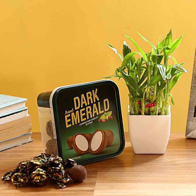 Buy/Send 2 Layer Bamboo & Amul Emerald Chocolate Online- FNP