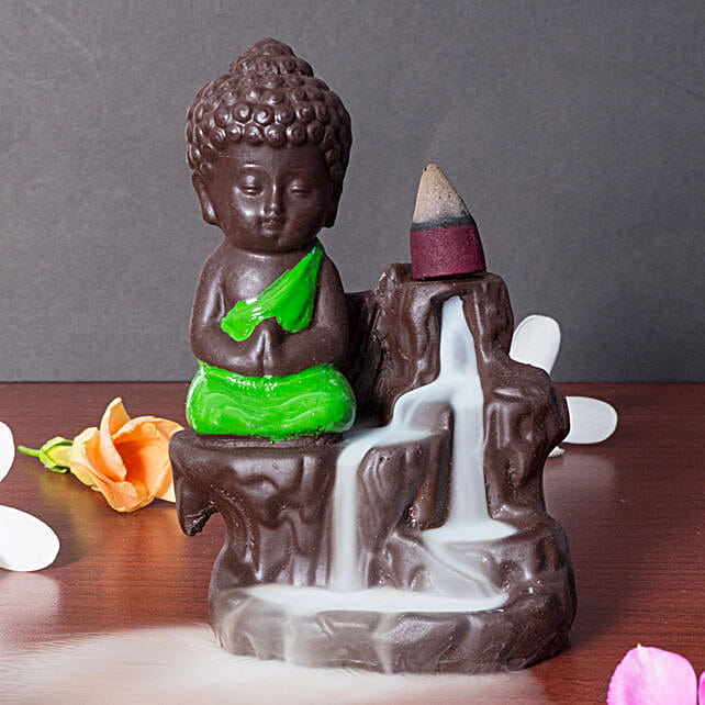 Buy/Send Lord Buddha Incense Burner Green Online- FNP
