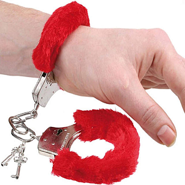 Buy/Send Red Fuzzy Handcuffs Online- FNP