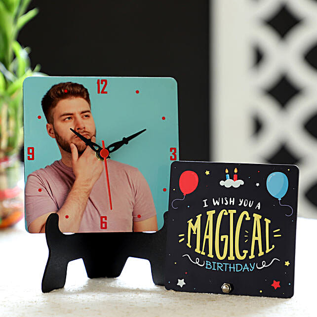 Buy/Send Personalised Magical Birthday Wishes Table Clock Online- FNP
