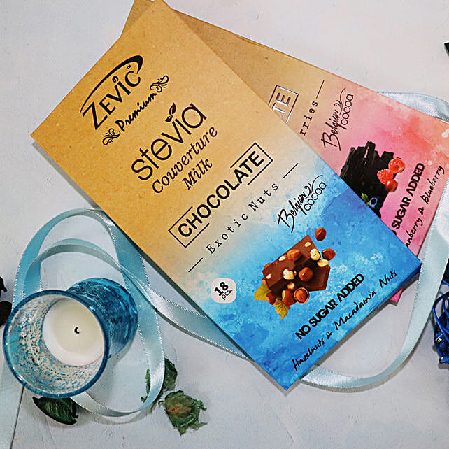 Buy/Send Couverture Milk Stevia Chocolate Festive Combo Online- FNP