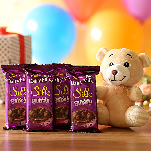 Buy/Send Cuddly Bear & Dairy Milk Bubby Combo Online- FNP