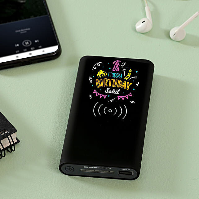 Buy/Send Personalised Grey Power Bank Online- FNP