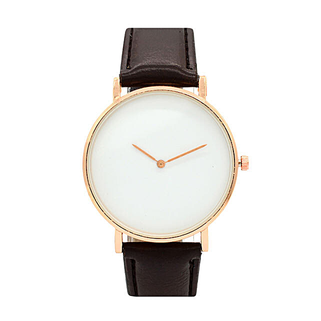 Buy/Send Minimal Sleek Brown Watch Online- FNP