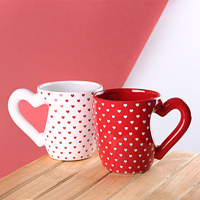 Buy/Send White Heart Handle 3D Mug Online- FNP