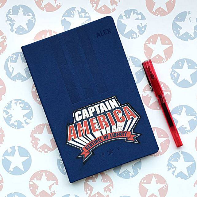 Buy/Send Laser Cut Captain America Personalised Diary Online- FNP