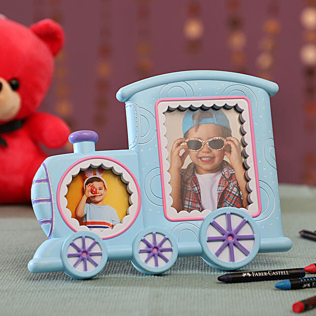 Buy/Send Cute Train Blue Photo Frame Online- FNP