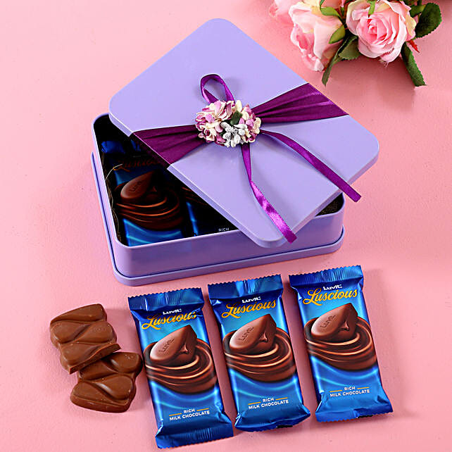 Buy/Send Purple Tin Box Of LuvIt Luscious Chocolates Online- FNP