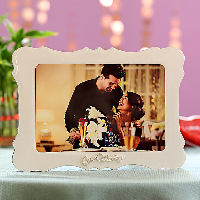 Buy/Send Personalised Off White Wooden Photo Frame Online- FNP