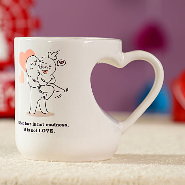 Buy/Send Heart Shaped White Mug Online- FNP