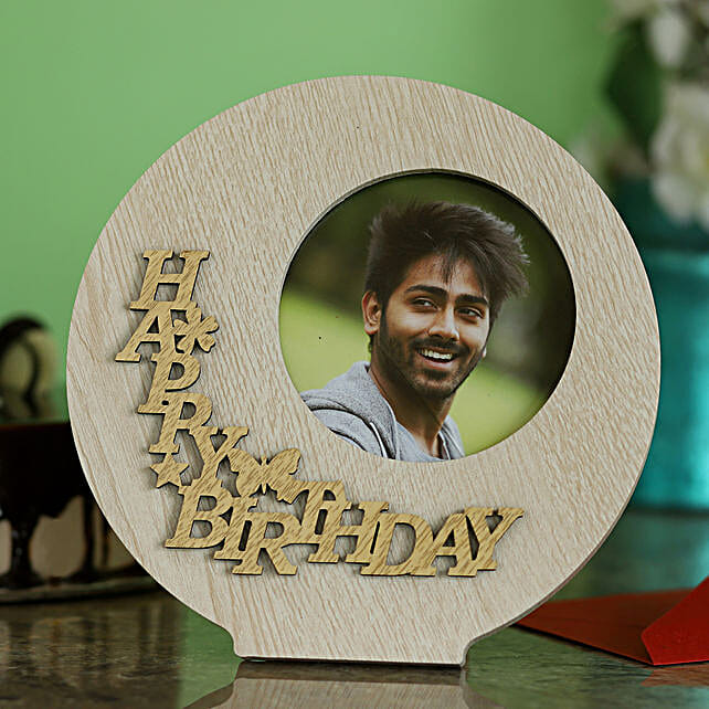Buy/Send Personalised Round Birthday Photo Frame For Him Online- FNP