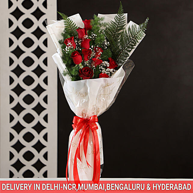 Buy/Send Elegant Red Roses Bouquet Online- FNP