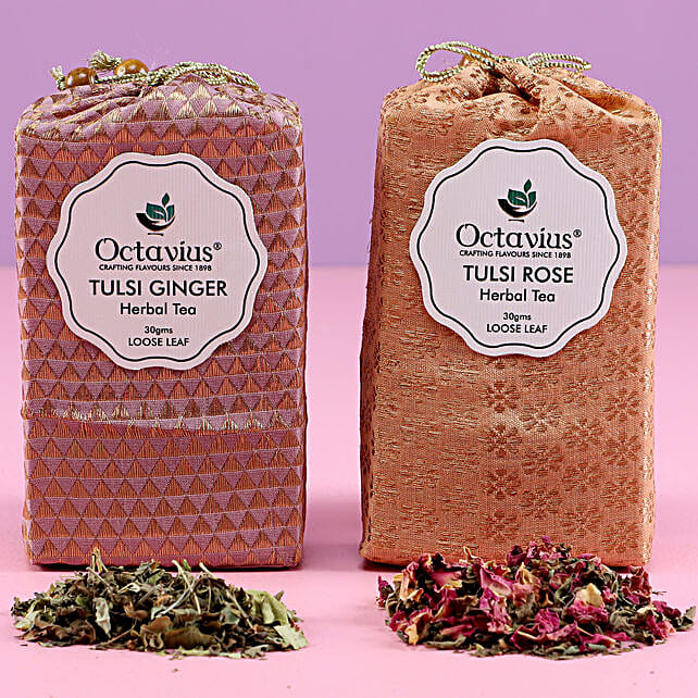 Buy/Send Tulsi Rose & Tulsi Ginger Whole Leaf Tea Online- Ferns N Petals