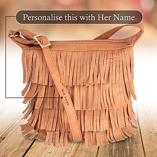 Buy/Send Orange Sling Bag With Frills Online- FNP