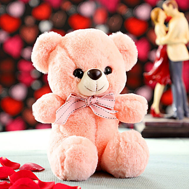 Buy/Send Mini Peach Coloured Teddy Bear Online- FNP