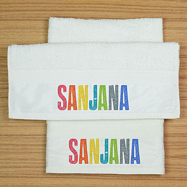 Buy/Send Personalised Colourful Name Towel Set Online- FNP