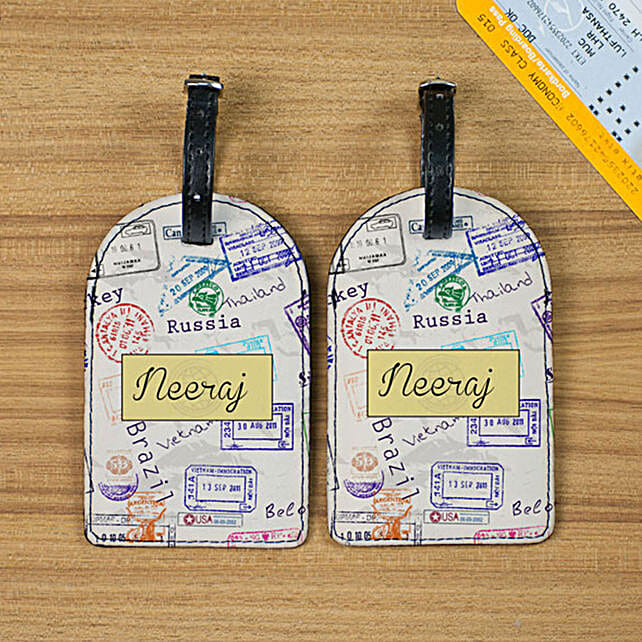 Buy/Send Personalised Travel The World Luggage Tags Online- FNP