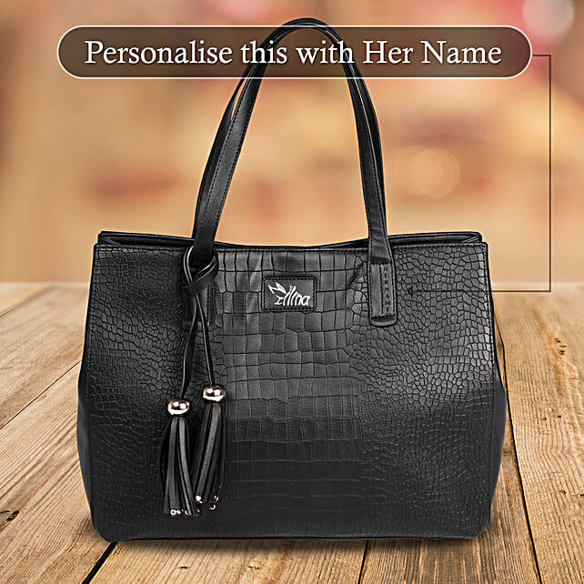Buy/Send Classic Black Hand Bag Online- FNP