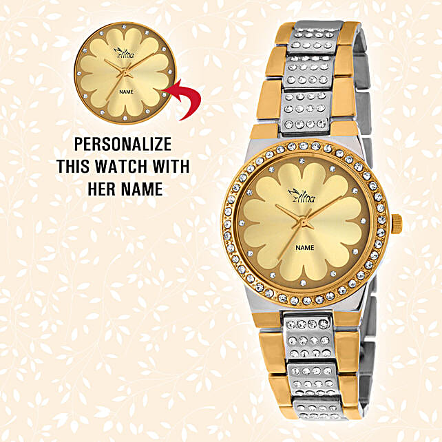 Buy/Send Flower Shaped Dial Personalised Watch Online- FNP