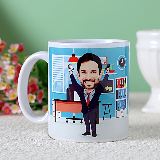 Buy/Send Personalised Office Man Caricature Mug Online- FNP