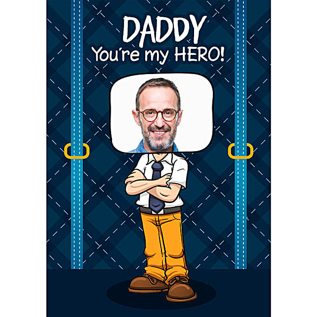 Buy/Send Personalised Hero Dad Cartoon E-Poster Online- FNP