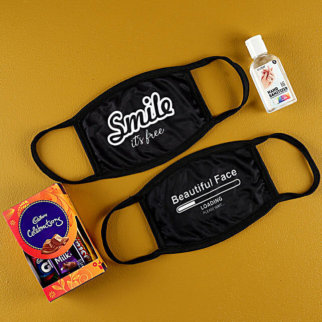 Buy/Send Graffiti Face Masks With Sanitizer & Celebrations Online- FNP