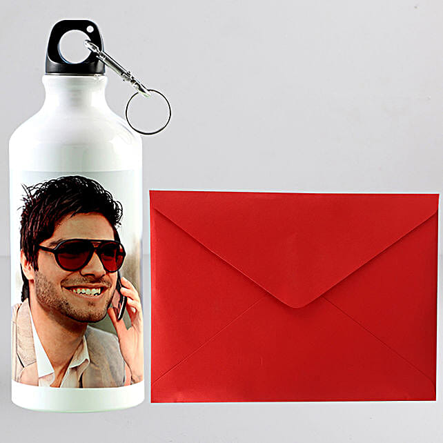 Buy/Send Personalised Bottle & Greeting Card Combo Online- FNP