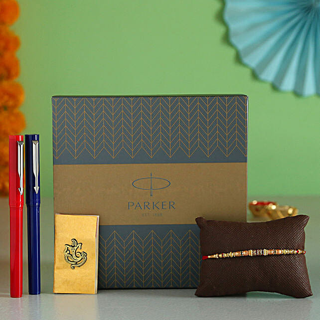 Buy/Send Parker Beta Ball Pen Rakhi Combo Online- FNP