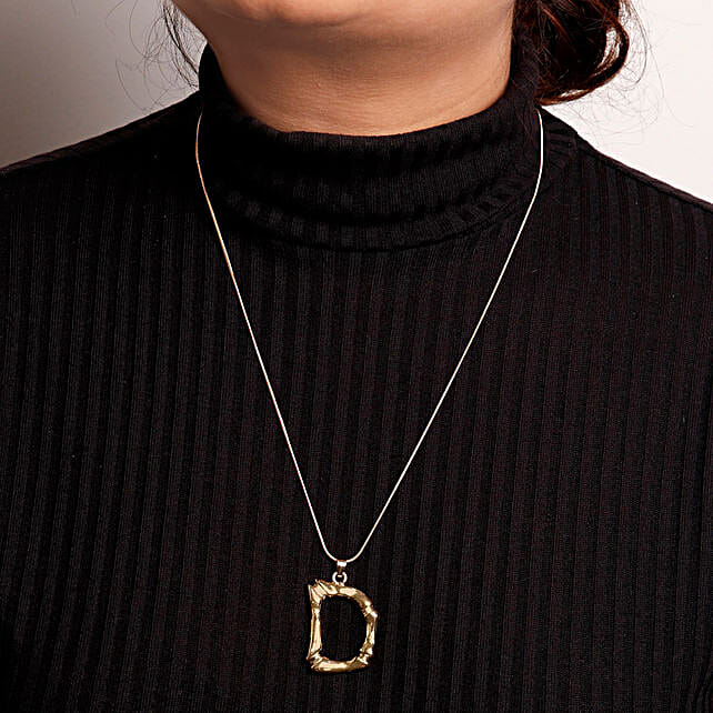 Buy/Send D Initial Pendant Gold Necklace Online- FNP