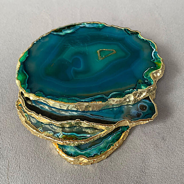 Buy/Send Sea Green Agate Coasters Online- FNP