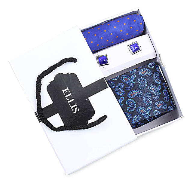 Buy/Send Blue Designer Accessories Gift Set For Men Online- FNP