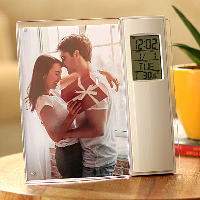 Buy/Send Clock With Magnetic Personalised Frame Online- FNP
