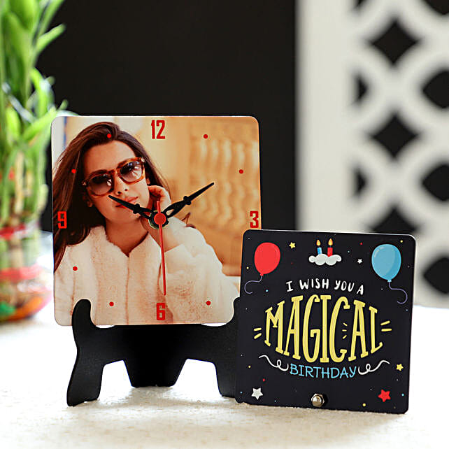 Buy/Send Personalised Table Clock & Birthday Table Top Online- FNP