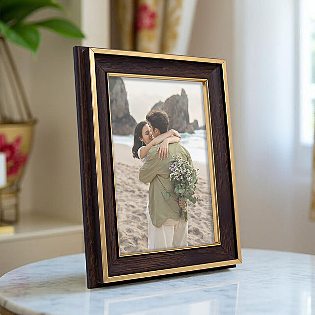 Buy/Send Golden Border Personalised Photo Frame Online- FNP
